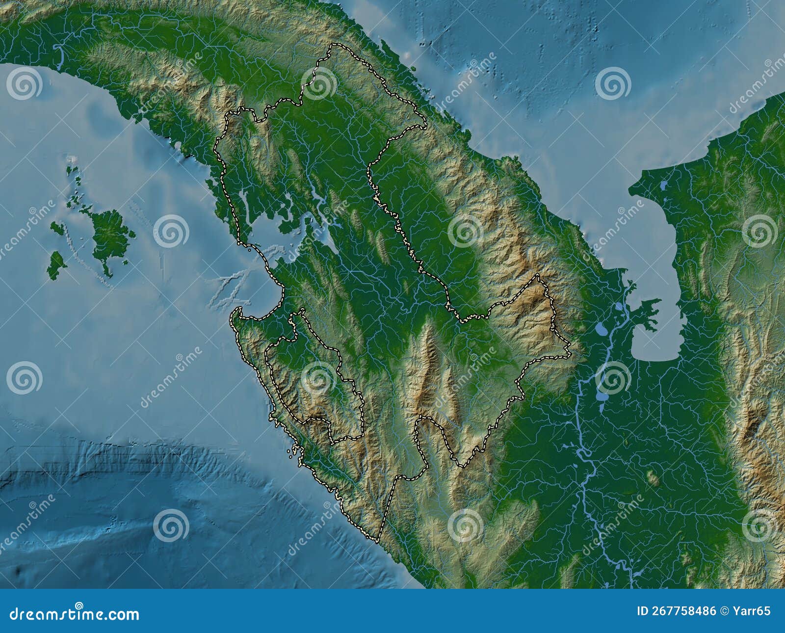 Darien, Panama. Physical. No Legend Stock Illustration - Illustration ...