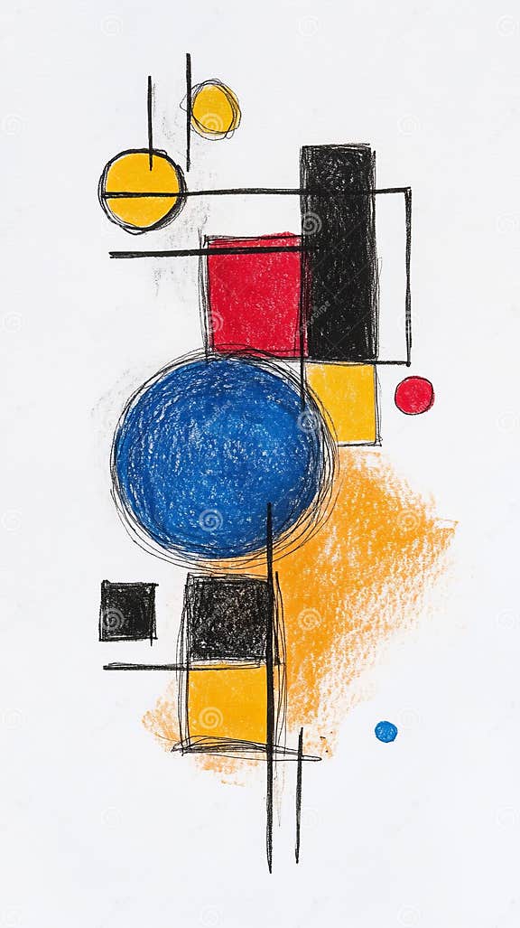 Daring Abstract Artwork with Bright Hues and Angular Forms. Stock Image ...