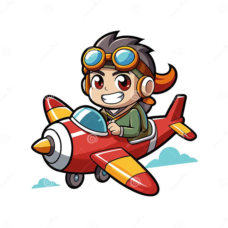 Daring Cartoon Pilot Character Stock Vector - Illustration of daring ...