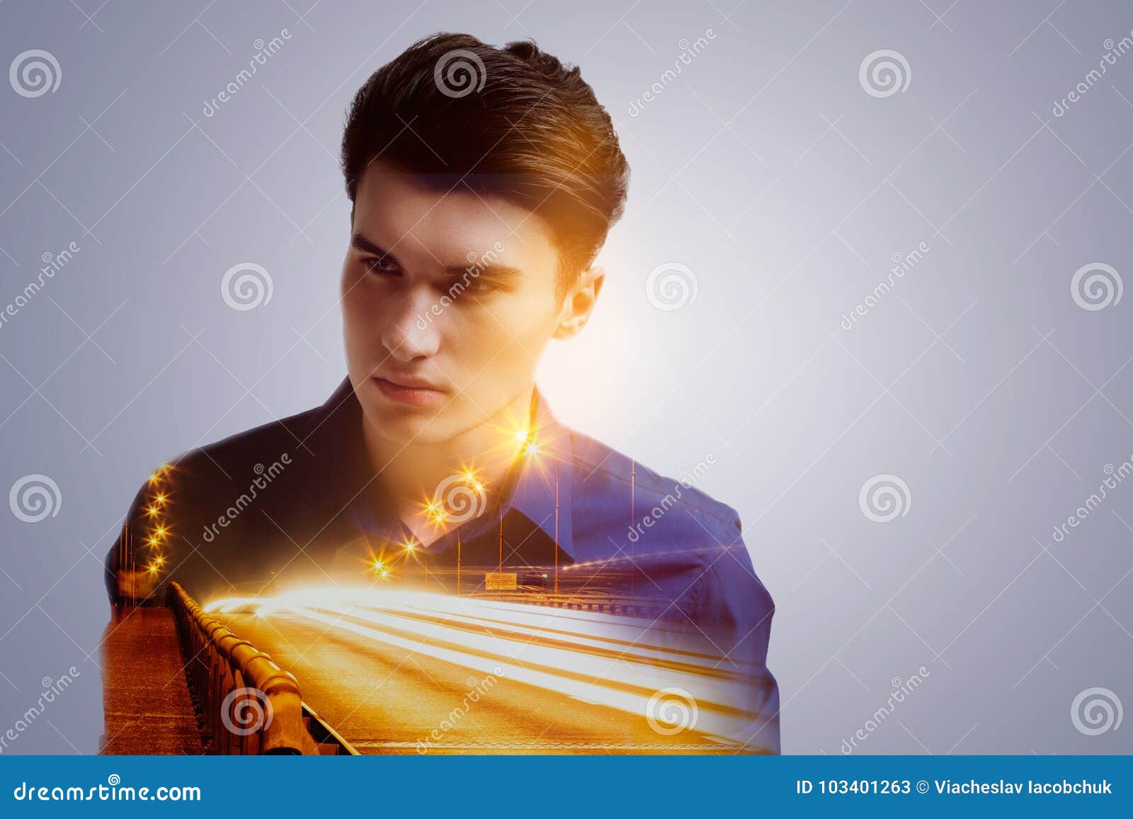 Daring Concentrated Guy Rushing through Life Stock Image - Image of ...
