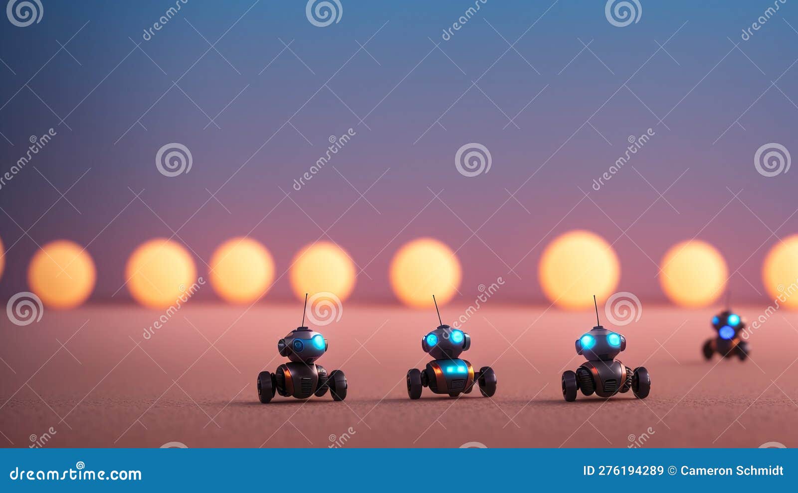 A Daring Image of a Group of Toy Robots with Glowing Lights AI ...