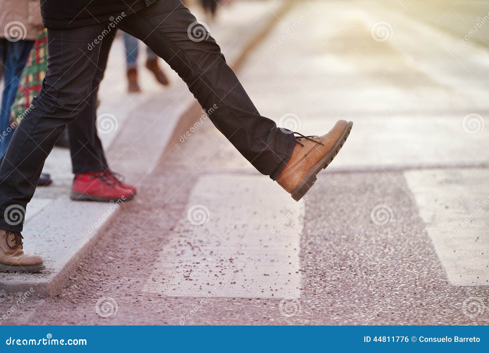 Daring Man Taking First Step Stock Photo - Image of horizontal, clean ...