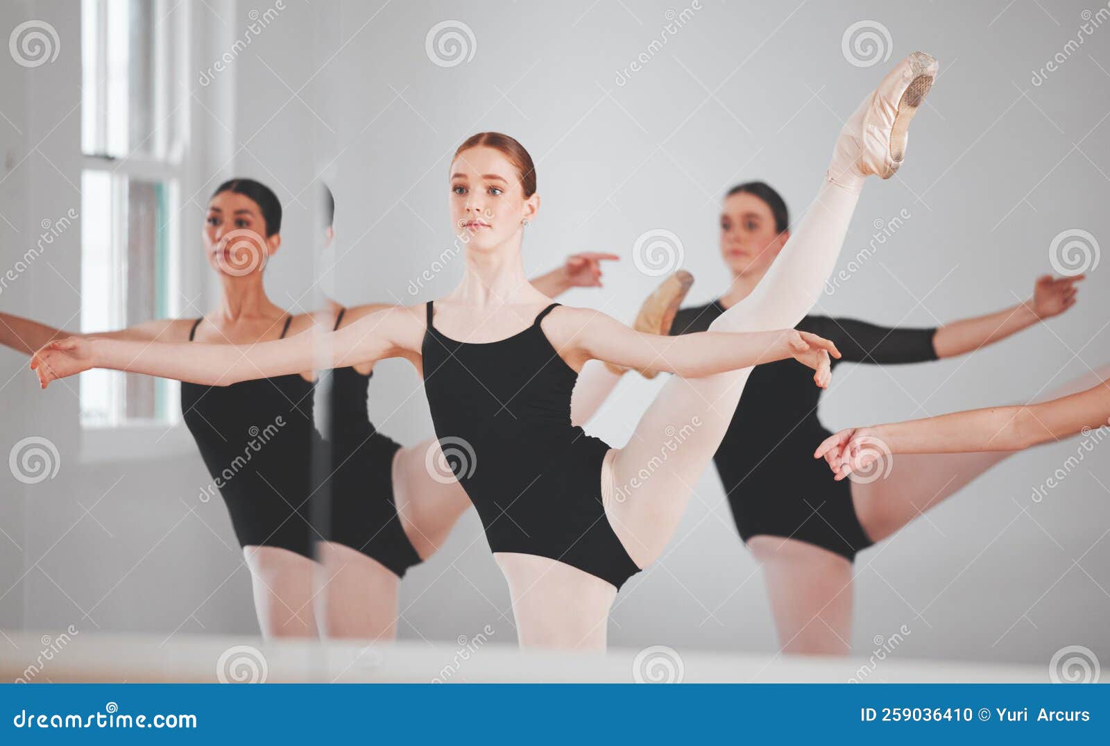 The Daring Trio. a Group of Ballet Dancers Practicing a Routine. Stock ...