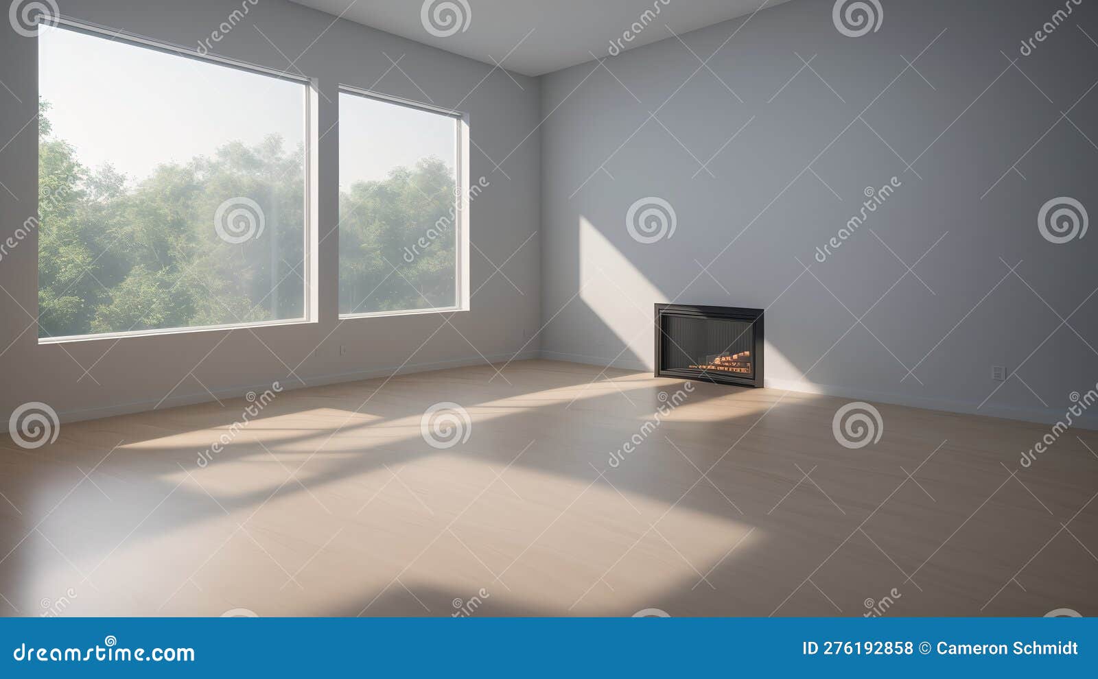 A Daring View of a Fireplace in a Empty Room with a Window AI ...