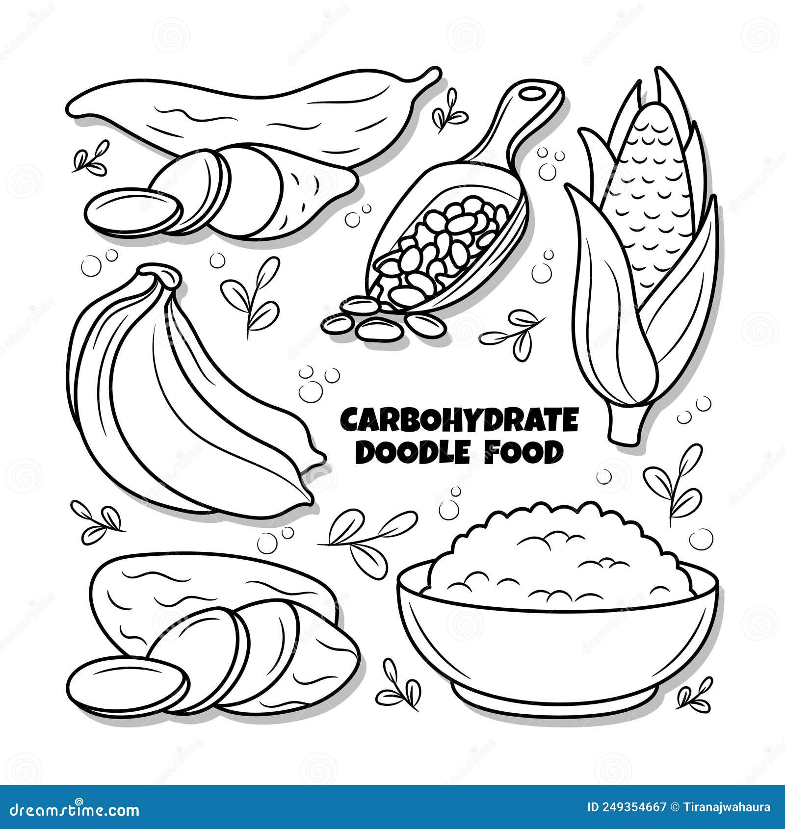 Carbohydrate Food Hand Drawing Engraving Style Clip Art Cartoon Vector ...