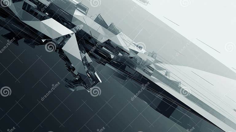 Dark Abstract Art with Sharp Geometric Shapes Stock Photo - Image of ...