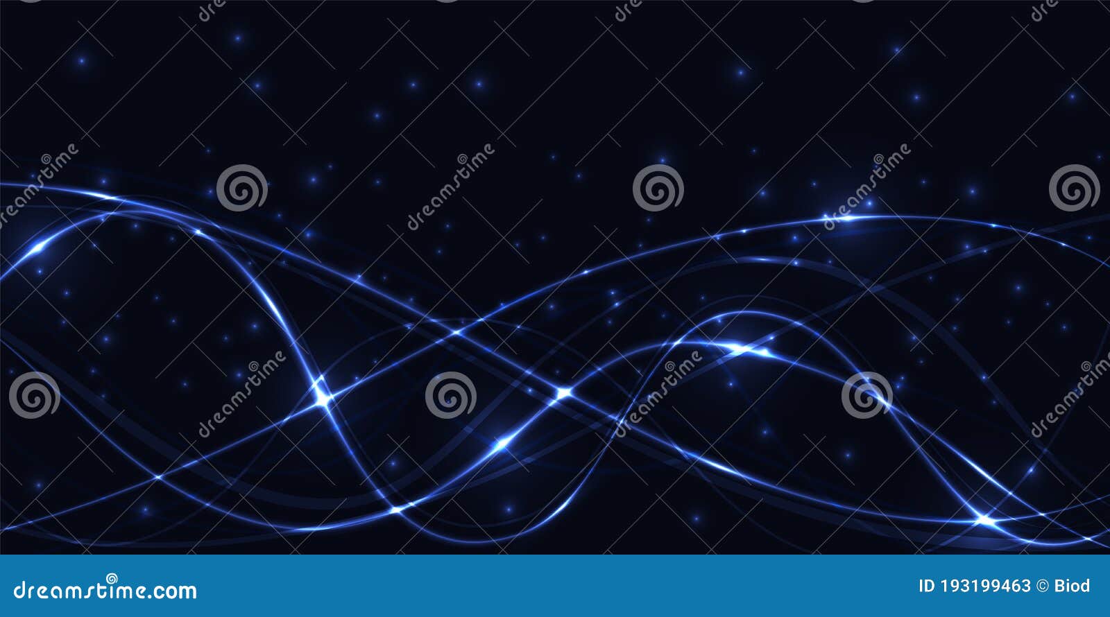 Dark Abstract Background with Blue Translucent Luminous Lines and ...