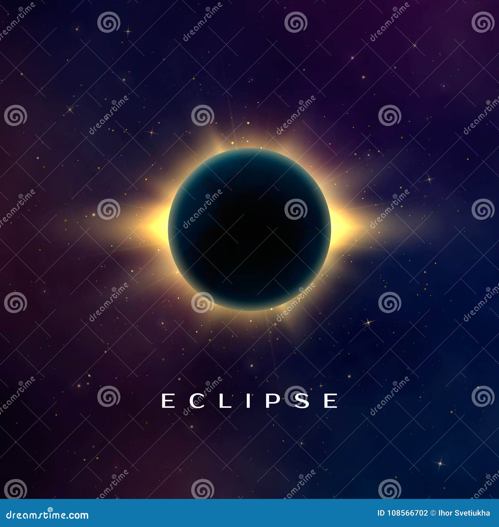 Dark Abstract Background with a Solar Eclipse. Total Eclipse of the Sun ...