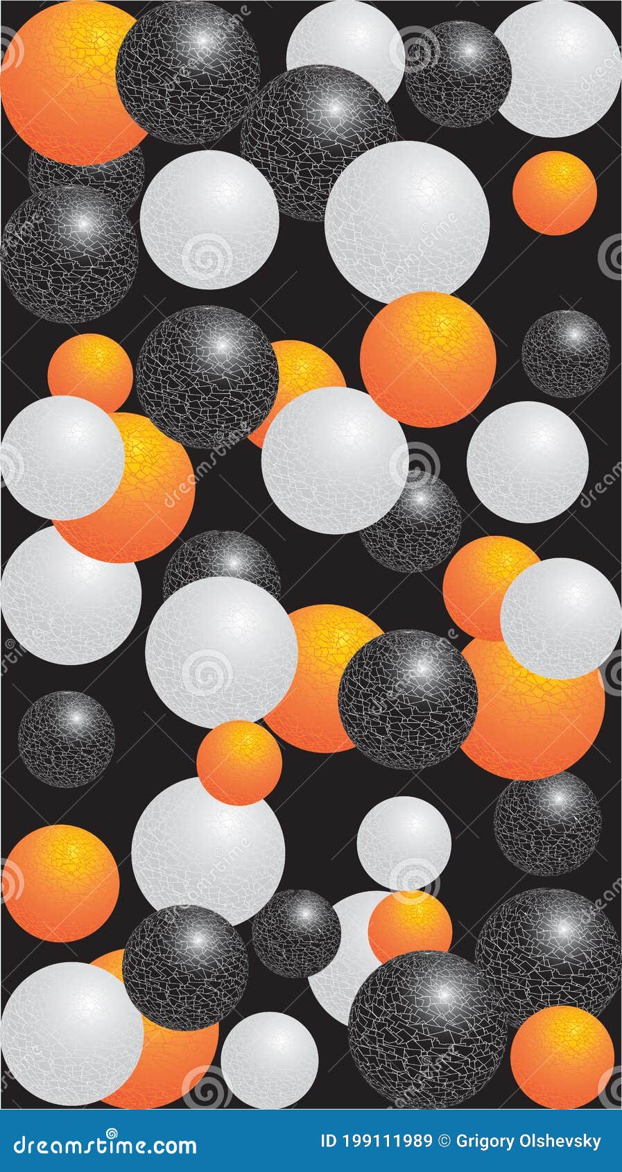 Dark Abstract Background with Spheres. Screen Vector Design for Mobile ...