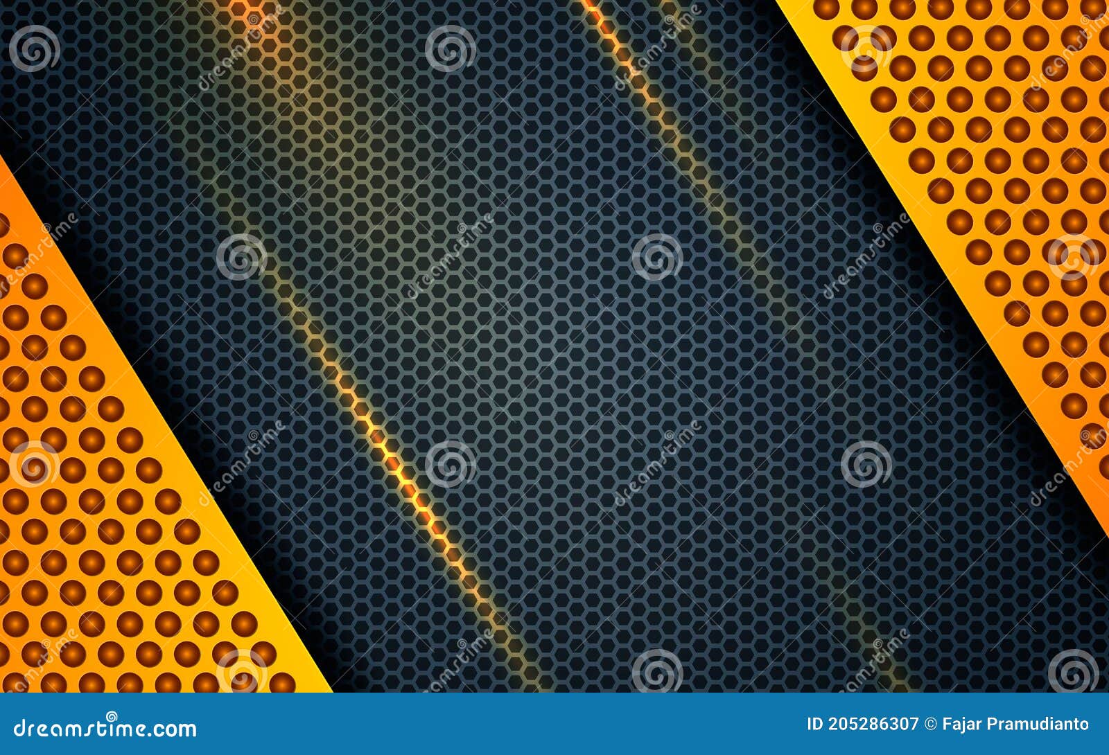 Dark Abstract Background with Yellow Shape. Black Hexagon Texture ... Dark Abstract Background with Yellow Shape. Black Hexagon Texture ...