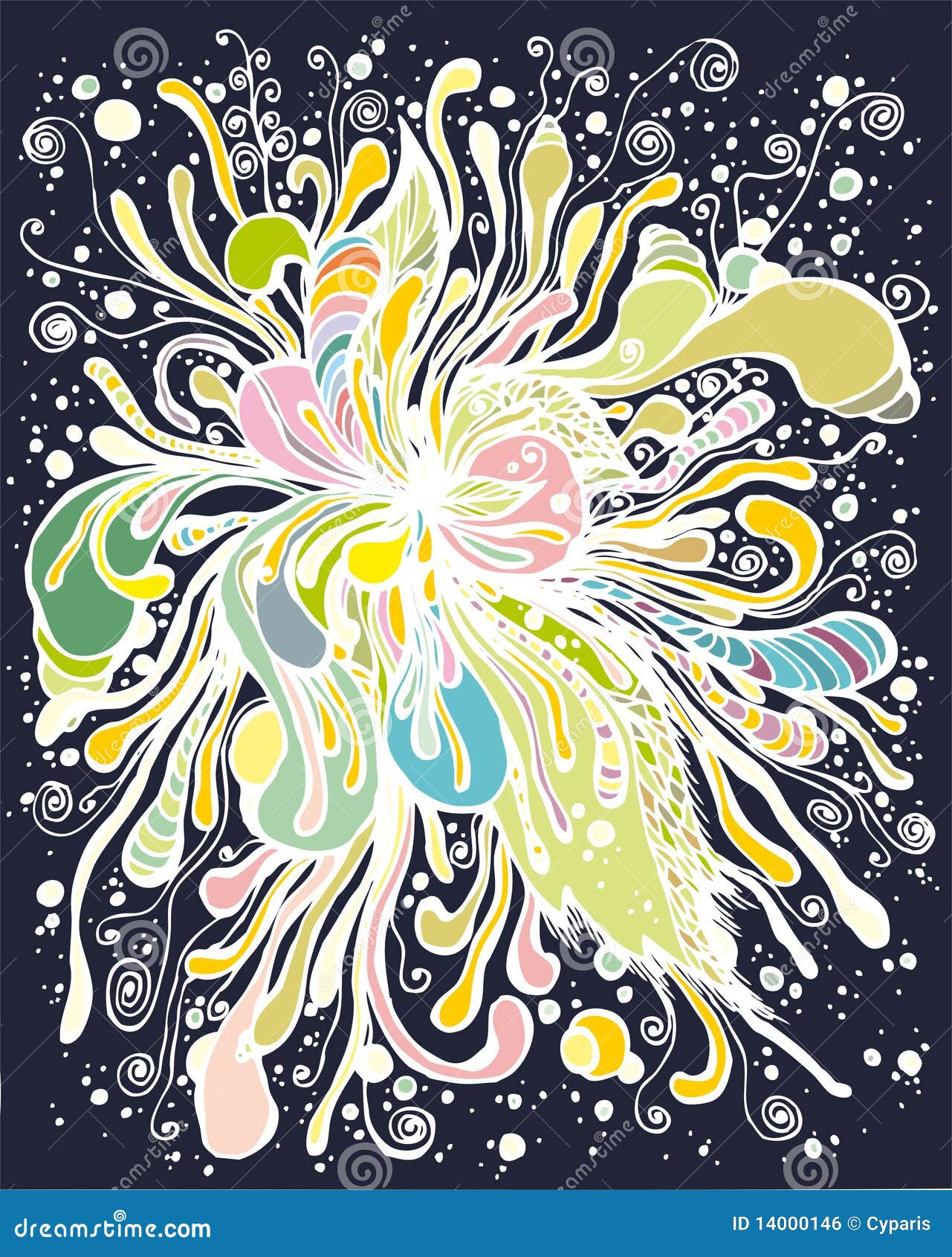 Dark abstract flower stock vector. Illustration of white - 14000146