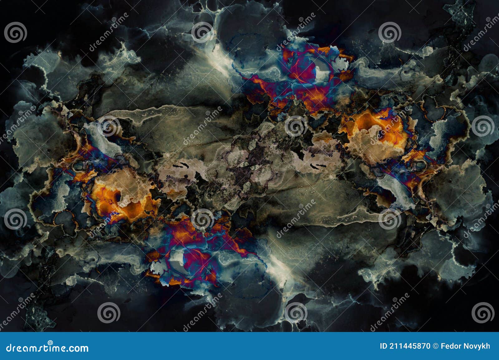 Dark Abstract Hand-drawn with Digital Processing Texture Stock ...