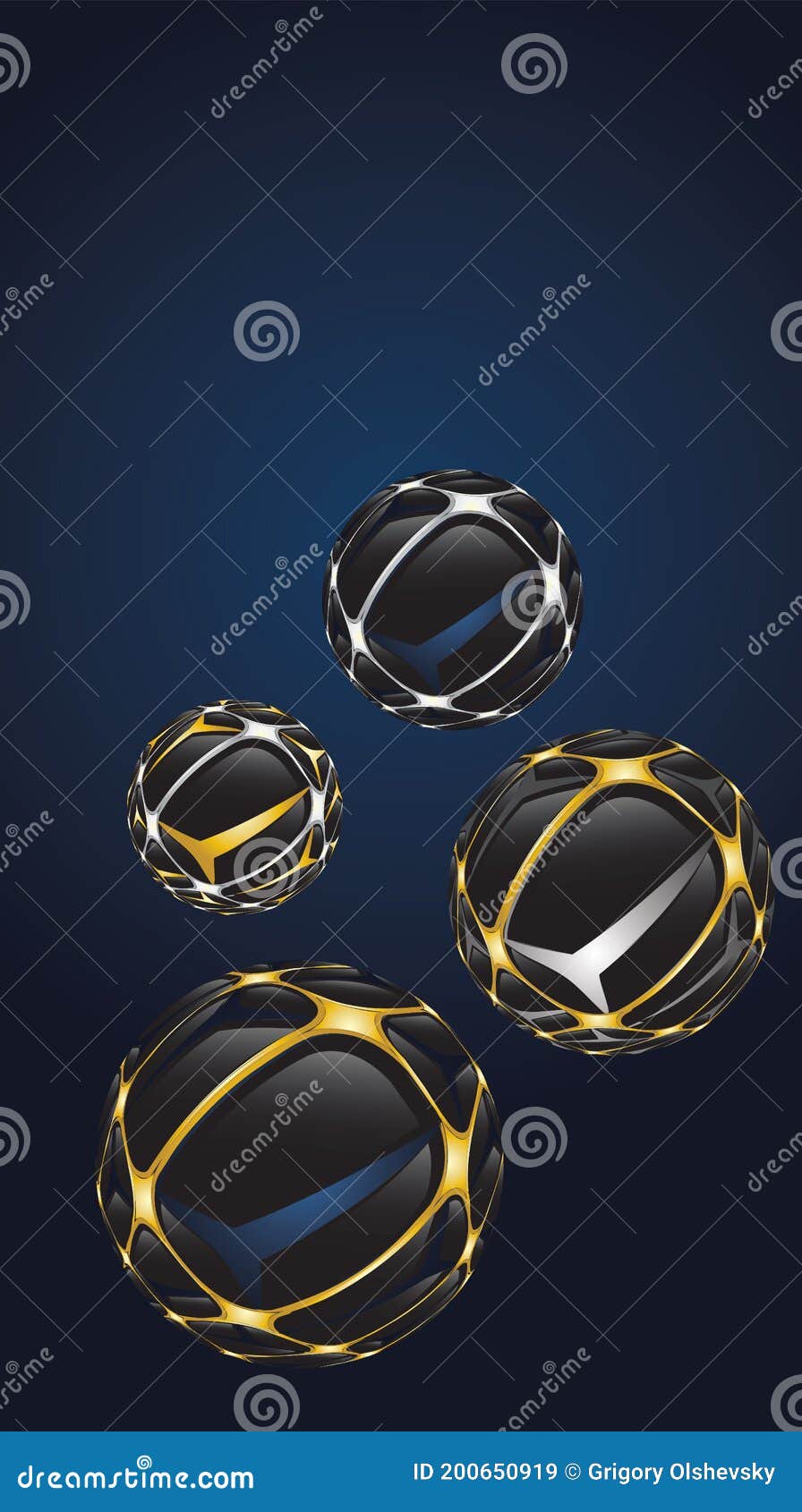 Dark Abstract Paint Background with Spheres. Planet System. Screen ...