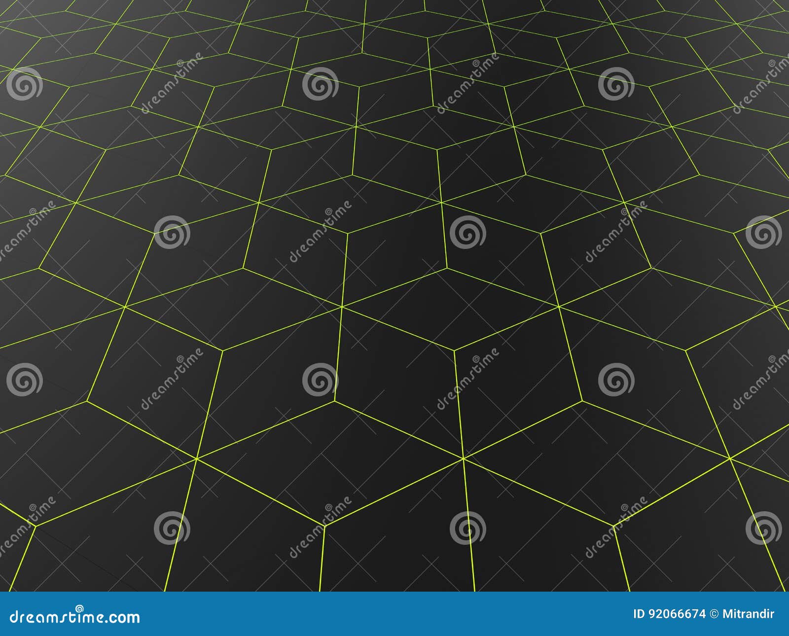 Dark Abstract Polygonal Background - Bright Green Outlines Stock ...