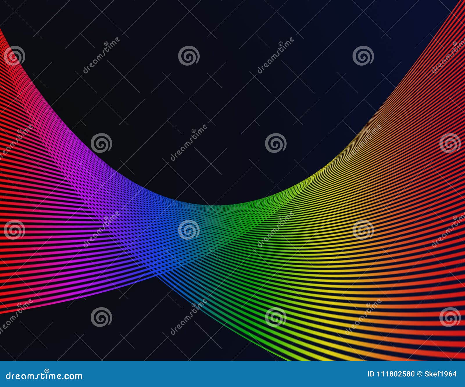 Dark Abstract Rainbow Wave Background. Stock Illustration ...