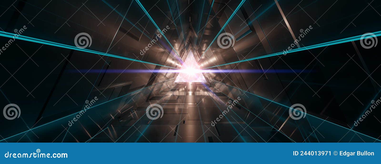 Dark Abstract Sci Fi Tunnel Background Stock Illustration ...