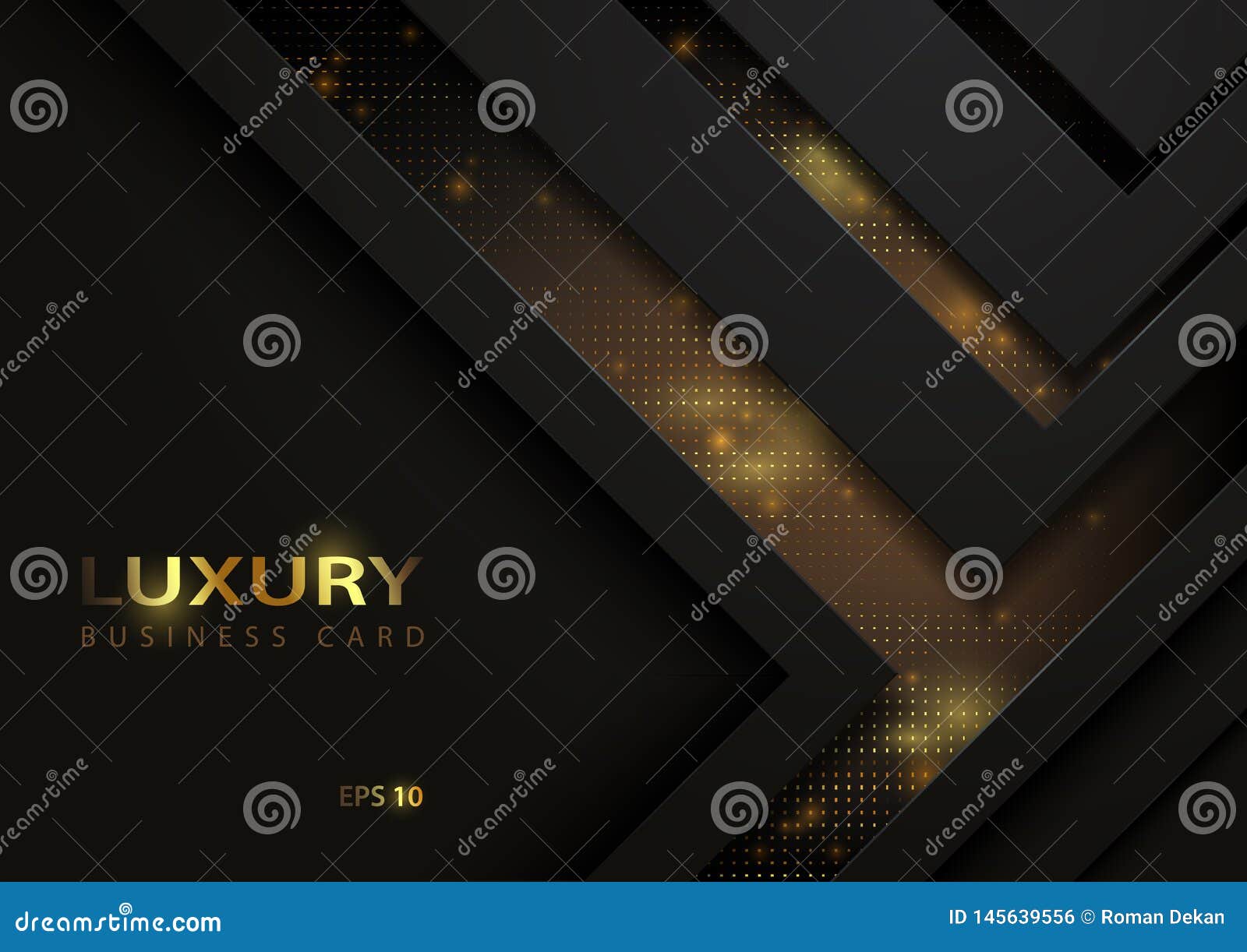 Dark Abstract Tech Background with Golden Elements Stock Vector ...