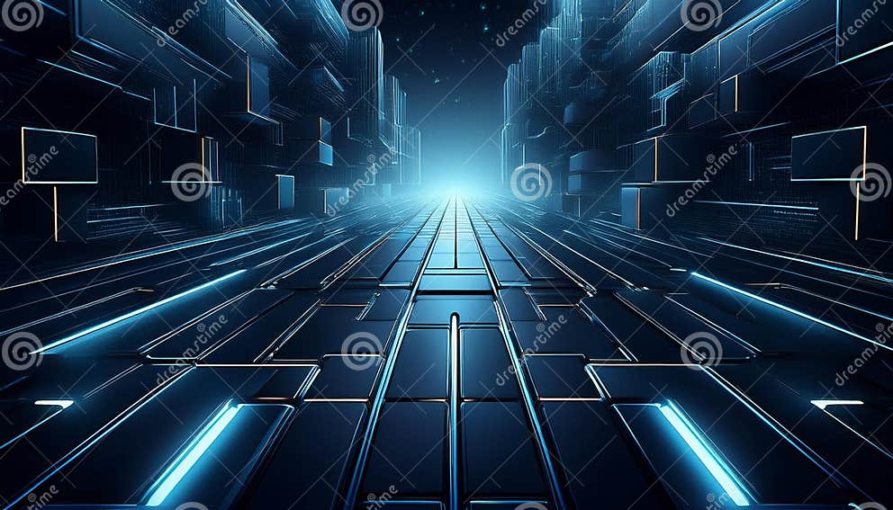 Dark Abstract Technology Background with Geometric Patterns Stock ...