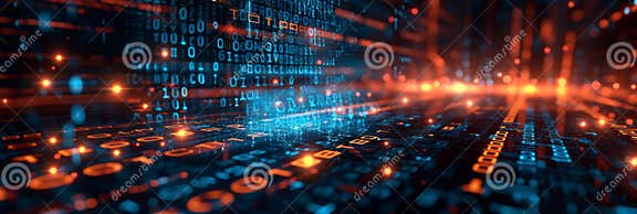 Dark Abstract Technology Background with Translucent Program Code Stock ...