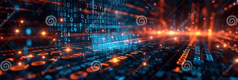 Dark Abstract Technology Background with Translucent Program Code Stock ...