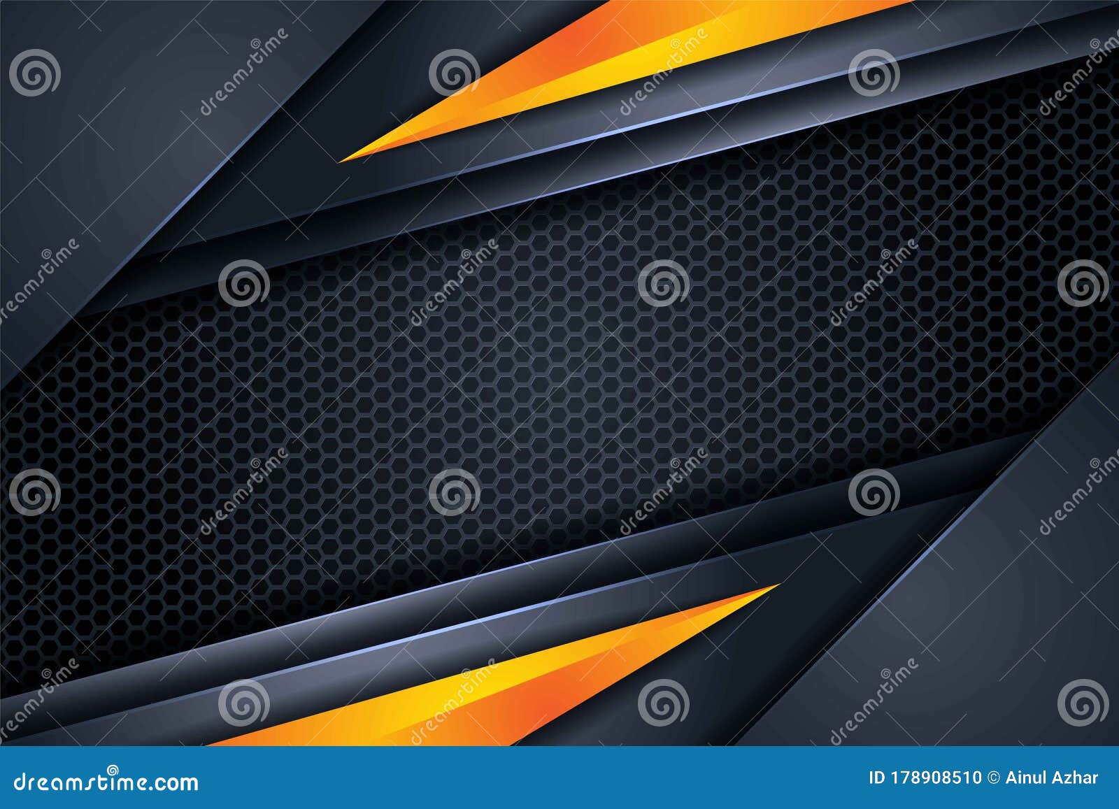 Dark Abstract Triangle Background with Yellow Orange Line Gradient ...