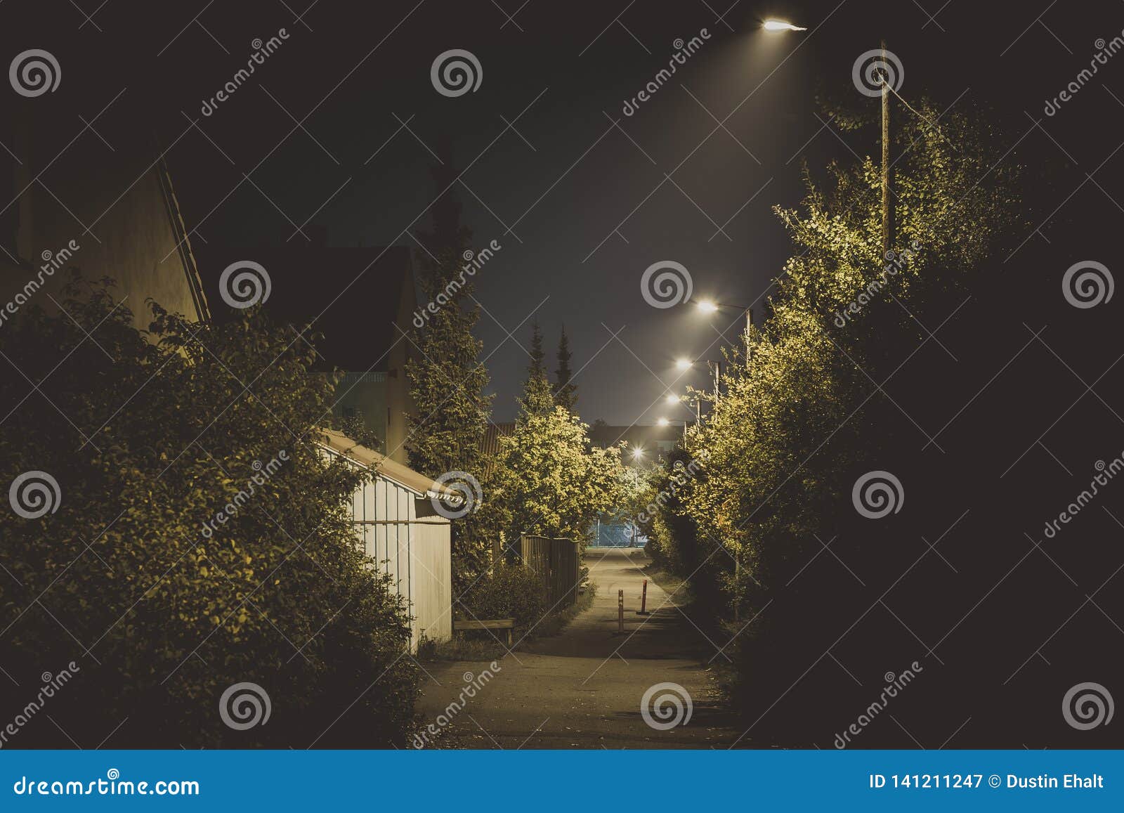 Dark alley at night stock image. Image of gracious, night - 141211247