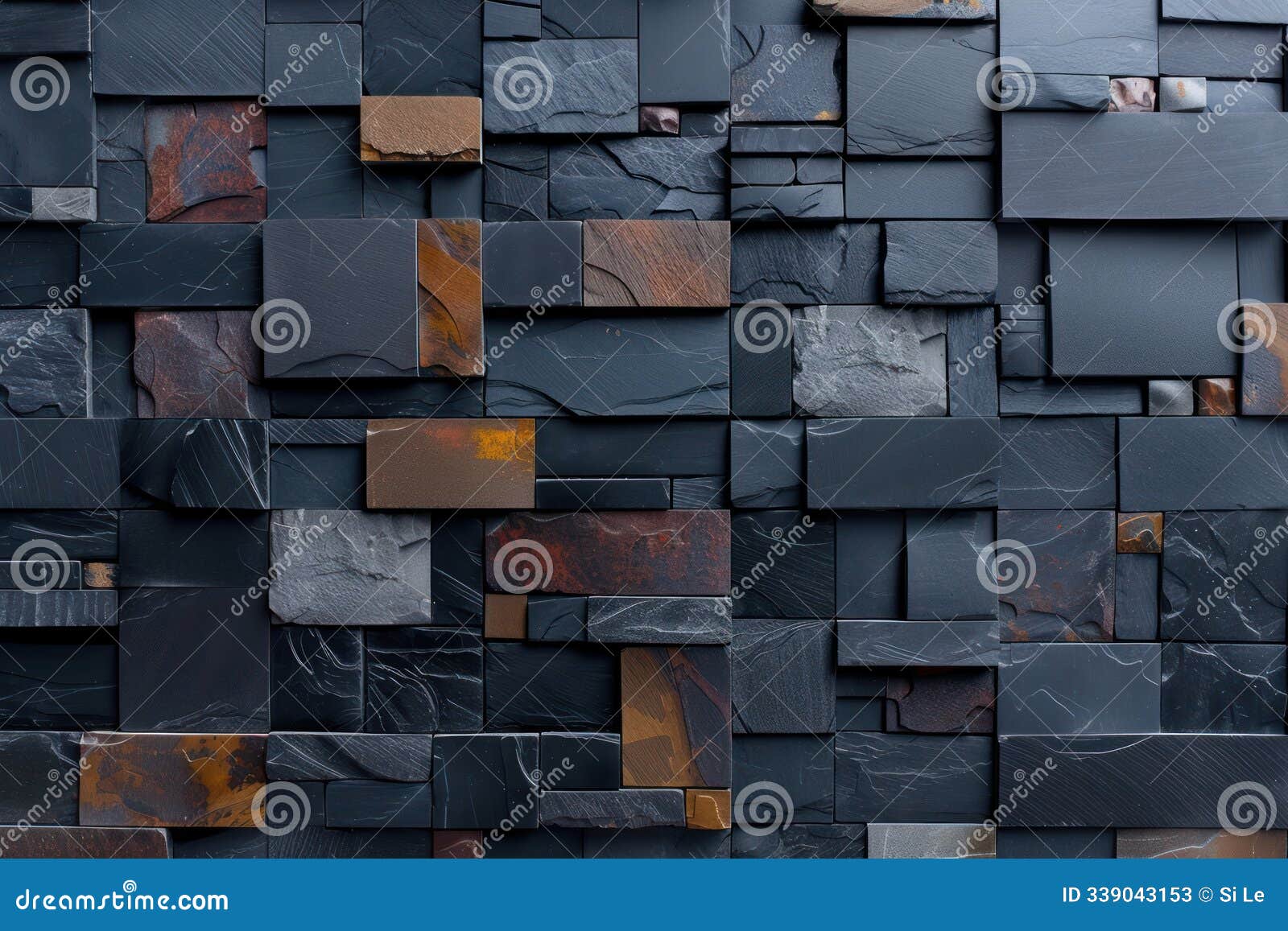 Dark Anthracite Gray Brick Stone Wall Texture Background Stock ...