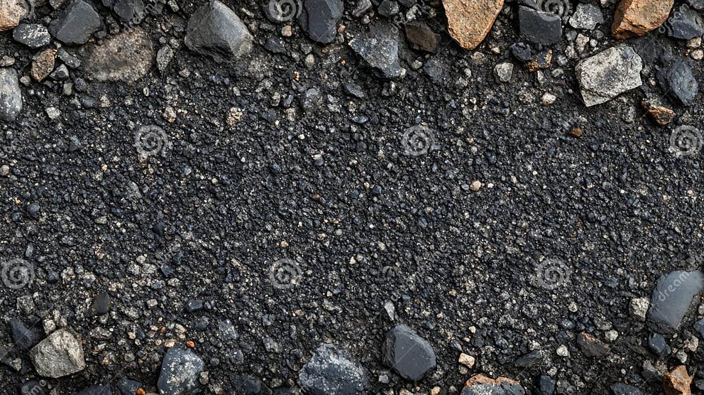 Dark Asphalt Surface with Embedded Rocks Stock Illustration - Illustration of natural, earth ...