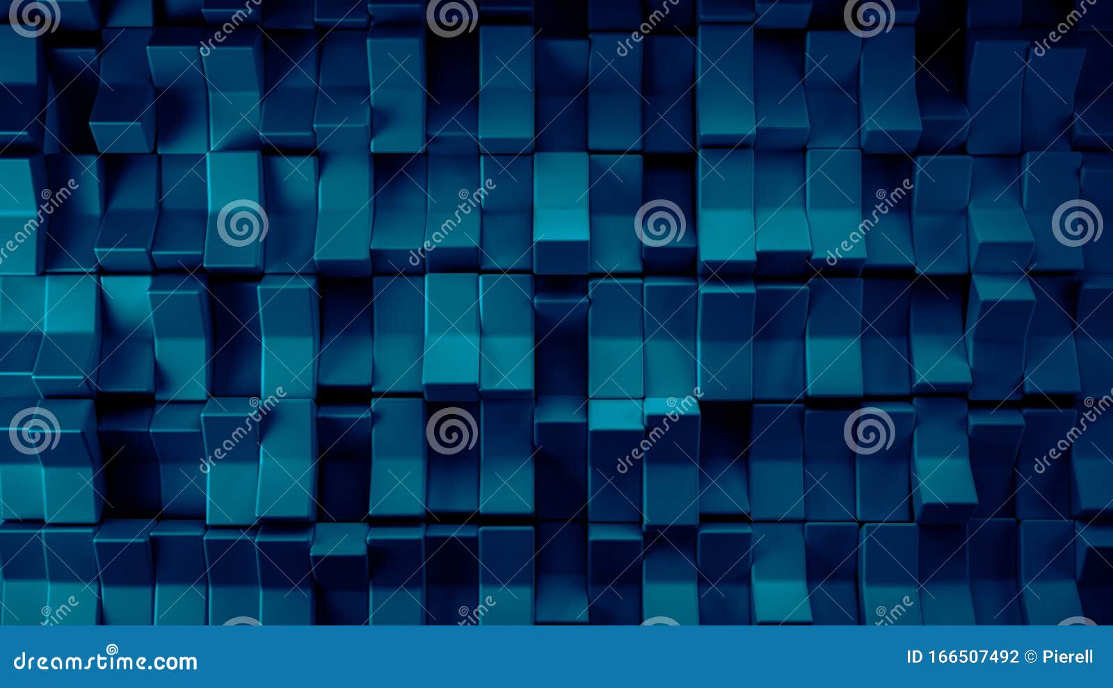 Dark, Azure, Blue and Green Background with Three-dimensional Shapes ...