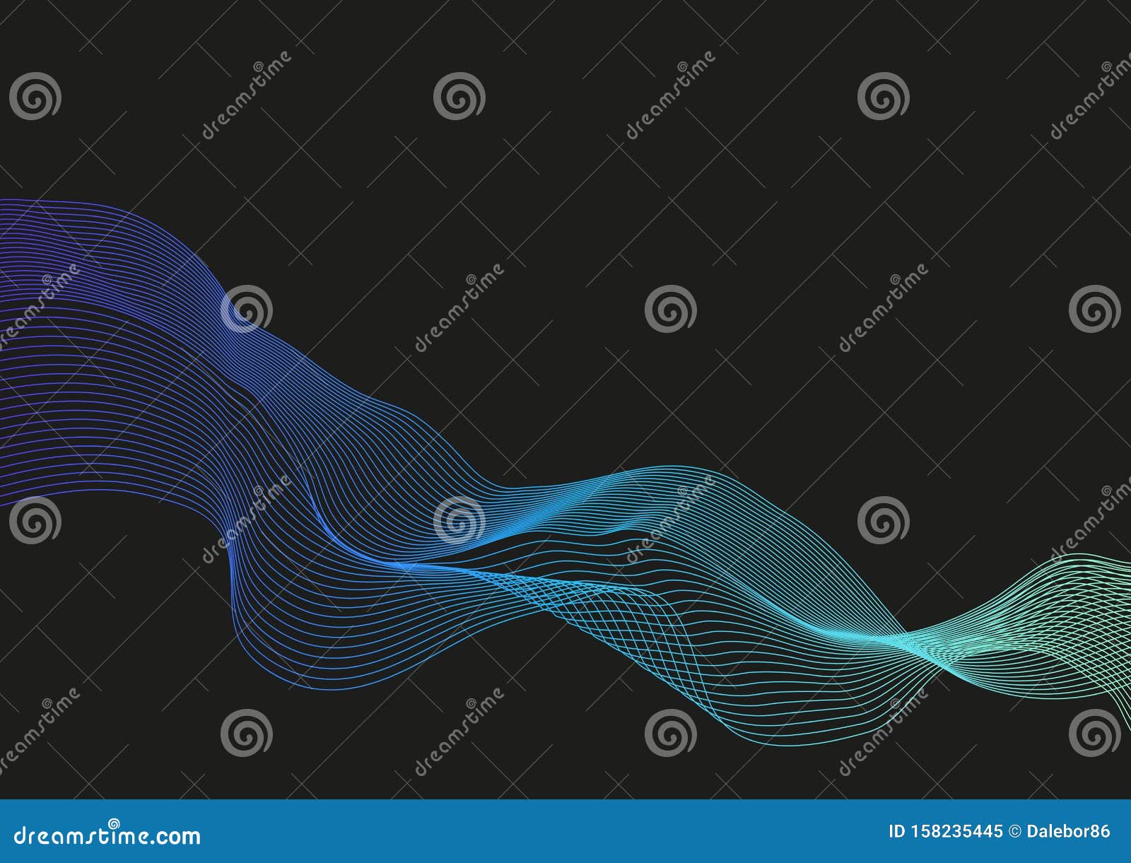 Dark Background with Abstract Wave Stock Vector - Illustration of ...