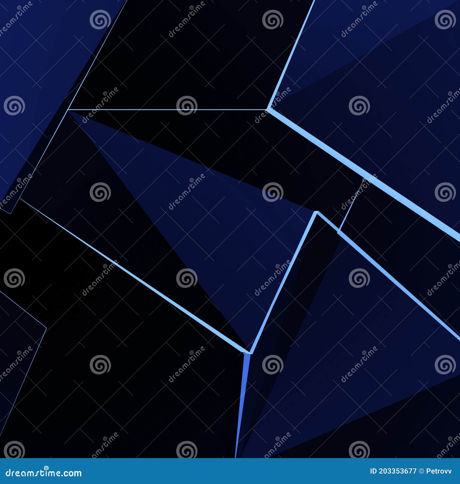 Dark Background with Blue Broken Lines Stock Illustration ...