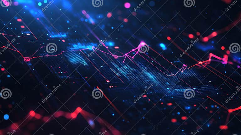 A Dark Background with a Blue and Red Line Stock Illustration ...
