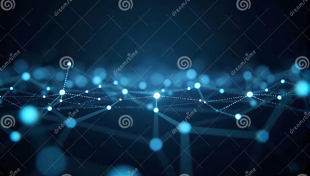 A Dark Background with Bright, Interconnected Neural Nodes, Symbolizing ...