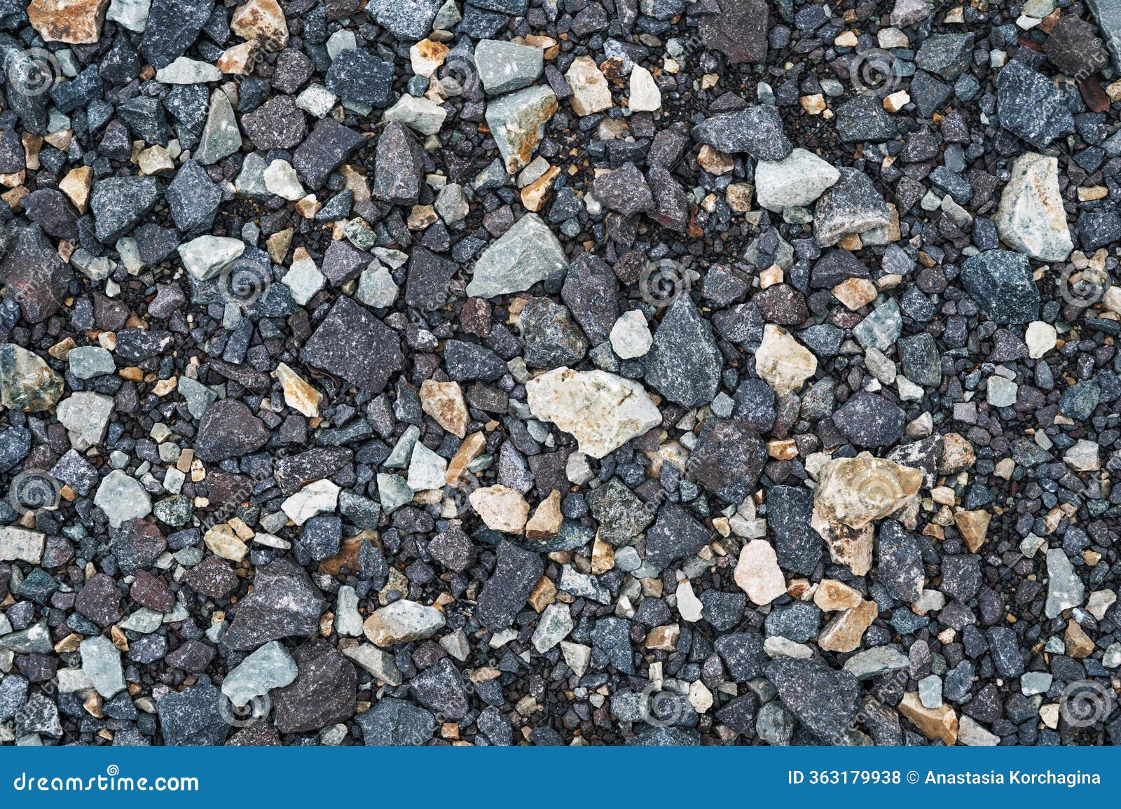 Dark Background of Crushed Granite Gravel, Close Up. Stock Photo ...