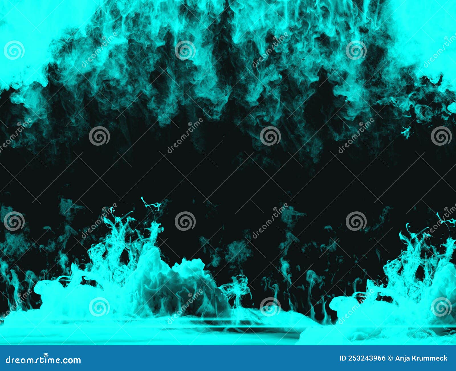 Dark Background with Cyan Smoke Stock Photo - Image of night, cyan ...