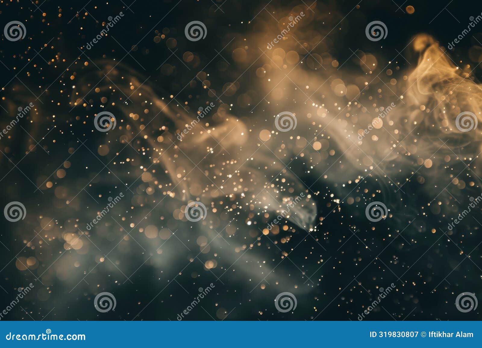 A Dark Background Filled with a Multitude of Shimmering Gold Dust ...
