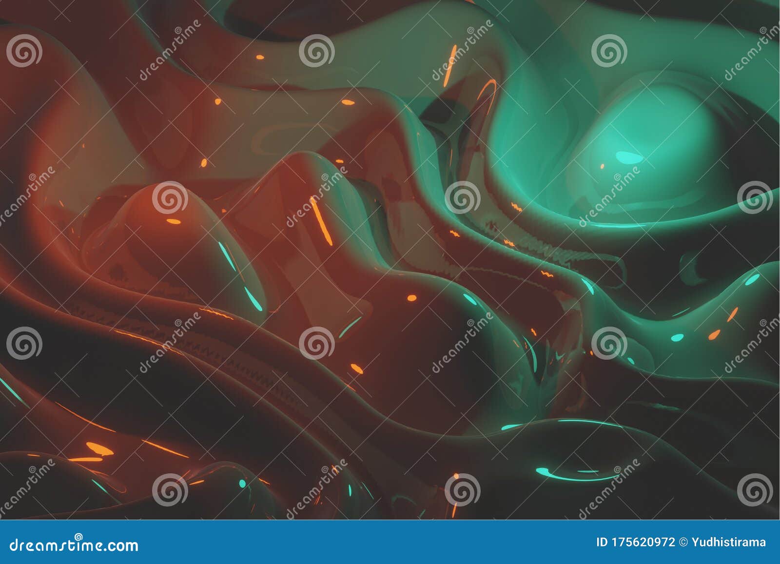 Dark Background, Fluid Dark Liquid 3d Rendering Stock Illustration ...