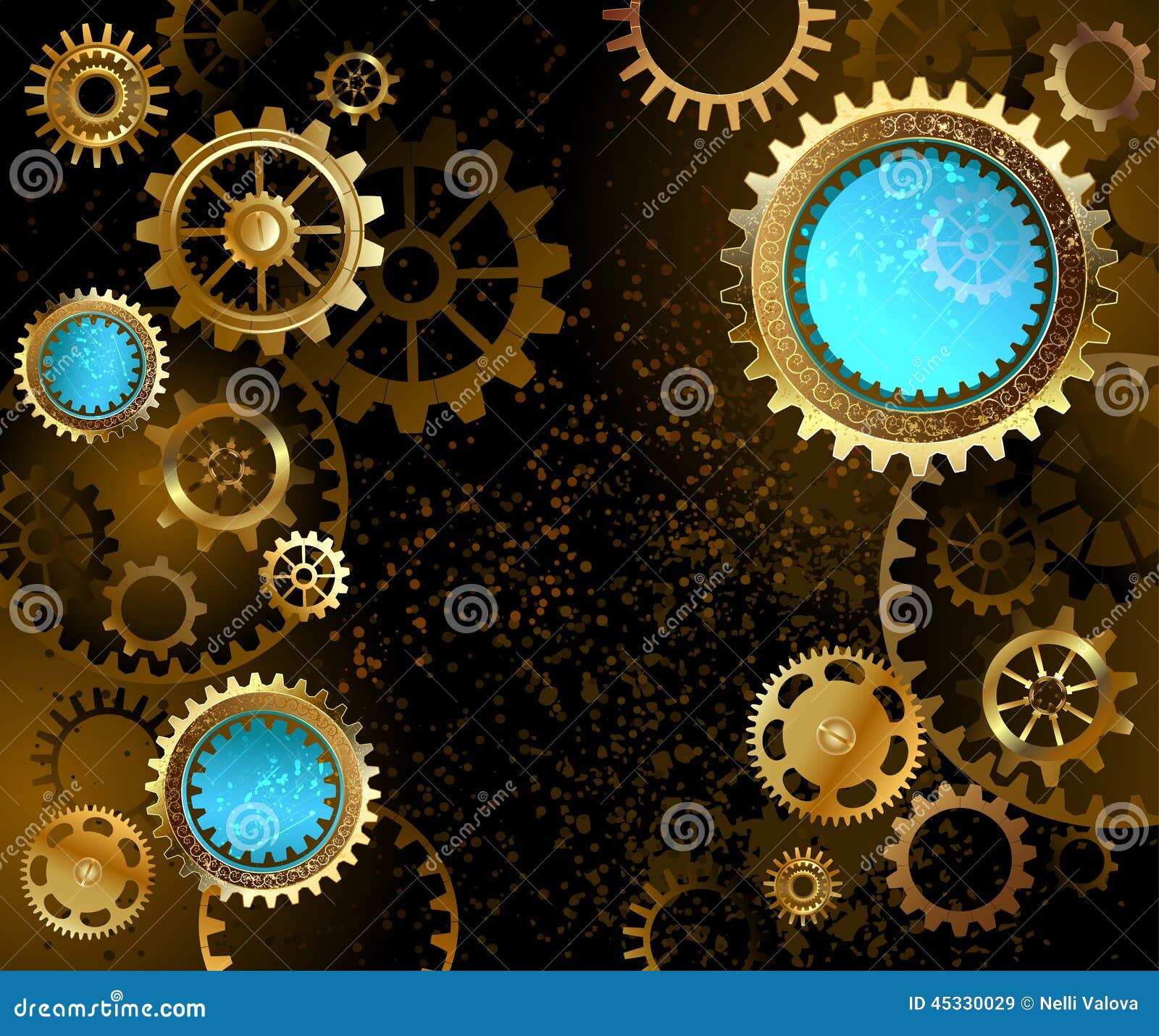 Dark background with gears stock vector. Illustration of idea - 45330029