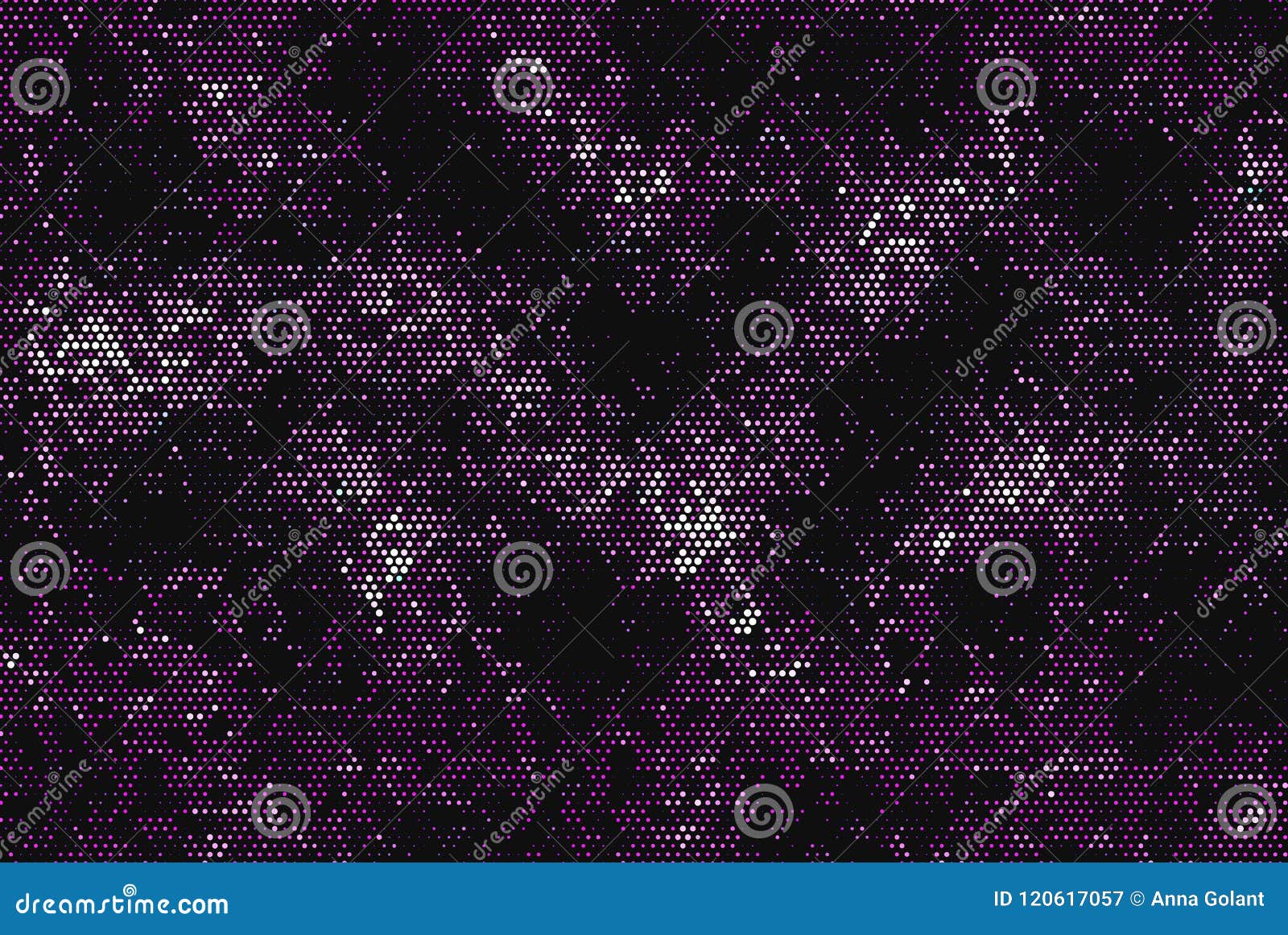 Dark Background with Glowing Dots, Circles. Abstract Lights, Universe ...