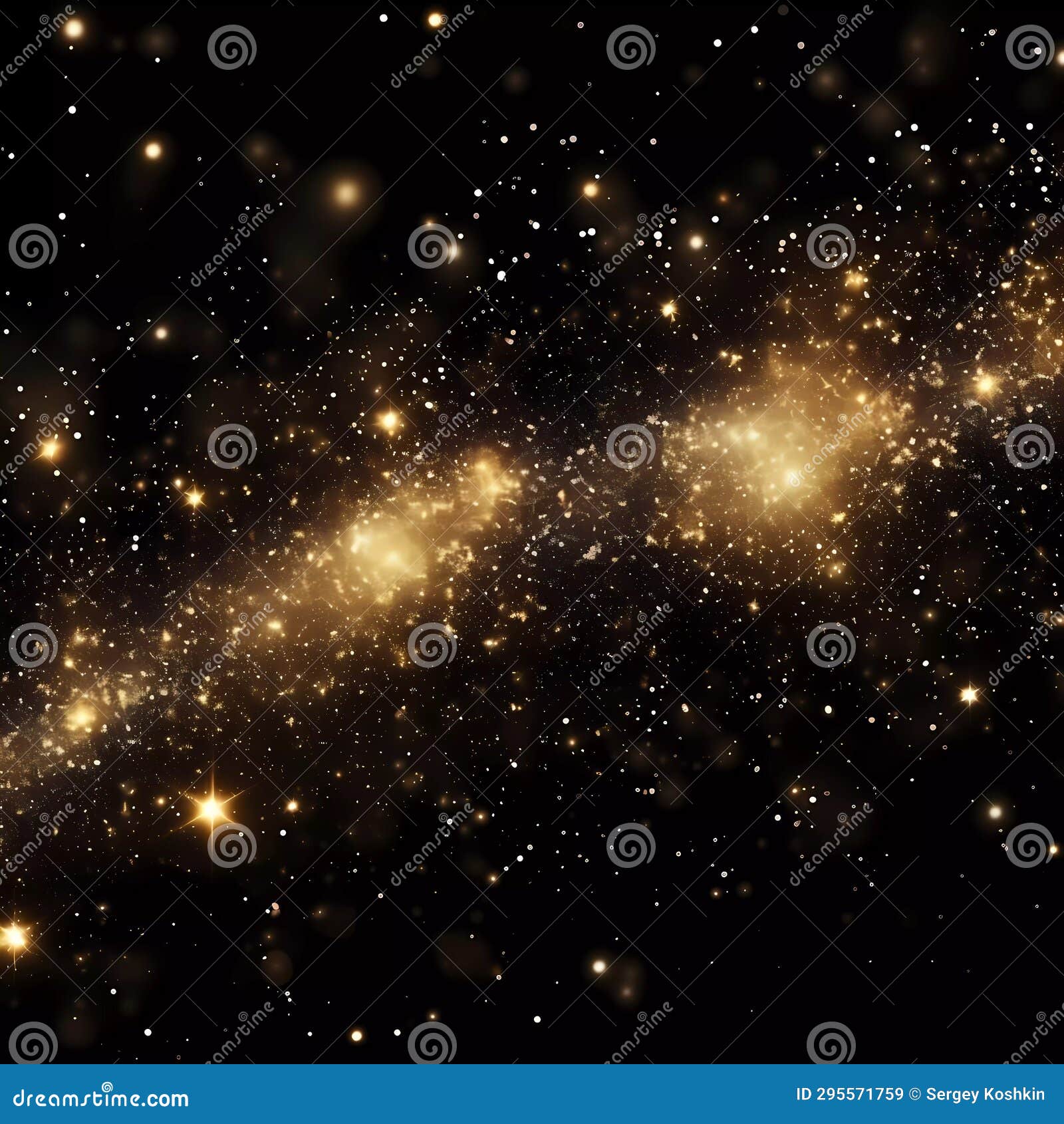 Dark Background with Golden Glowing. Small Gold Particles on a Black ...