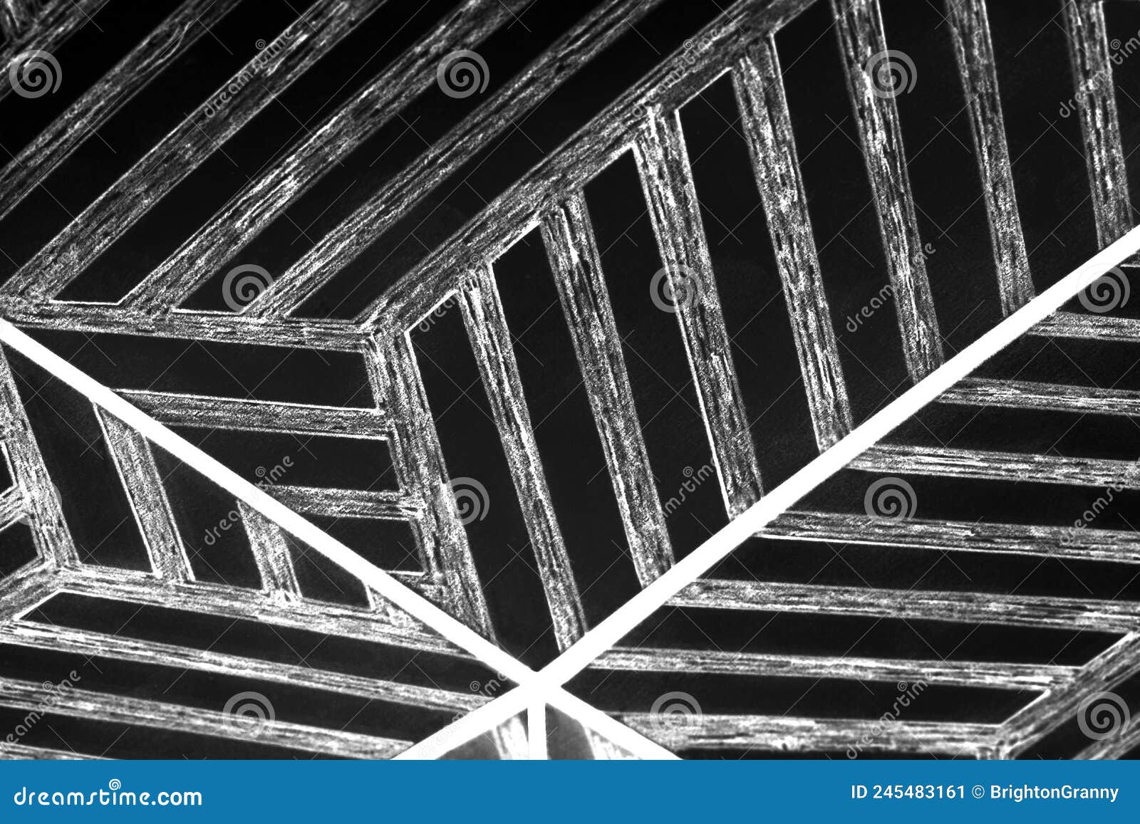 Reflection of Hand Drawn Pattern between Mirrors. Stock Illustration ...