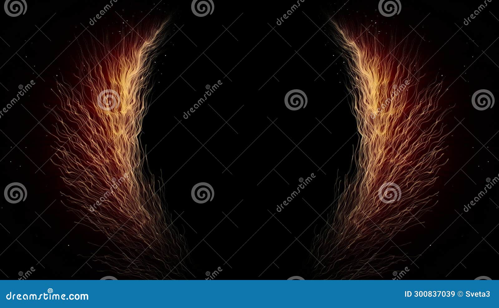 On a Dark Background, Light Elements of Yellow-orange Particles Appear ...