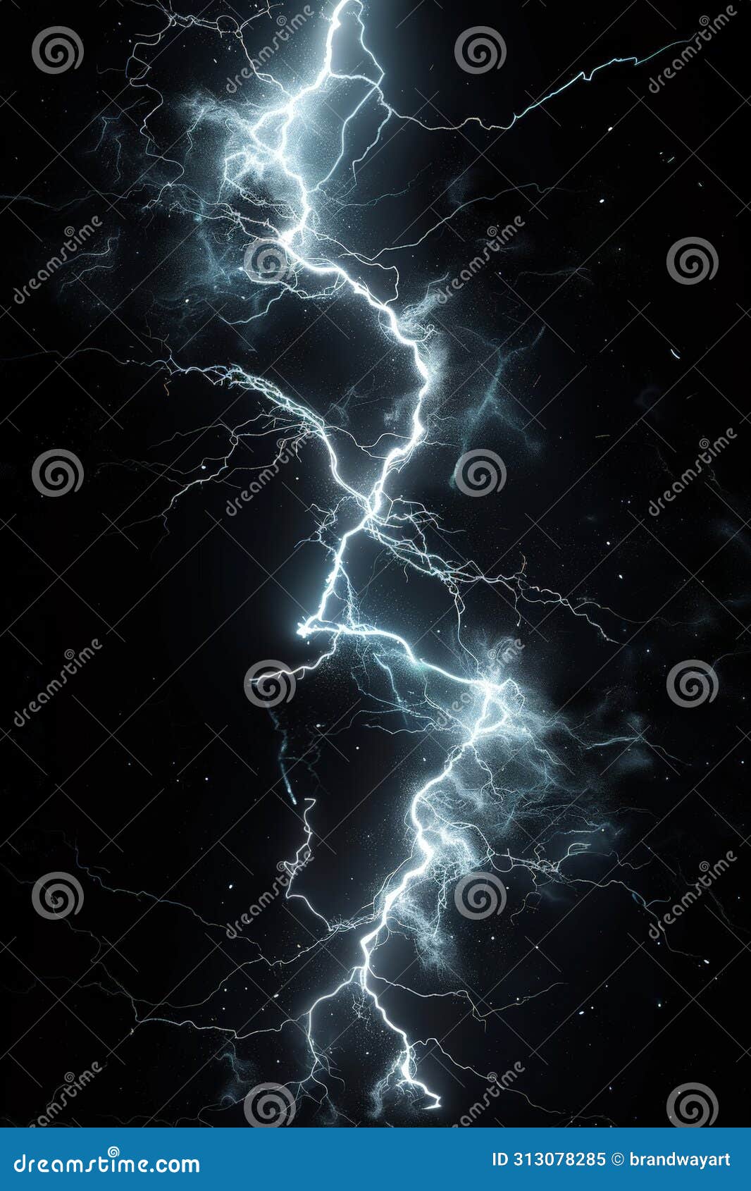 Dark Background with Lightning and Stars Stock Illustration ...