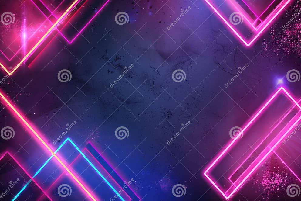 A Dark Background with Neon Lights in the Shape of Rectangles. Ideal ...