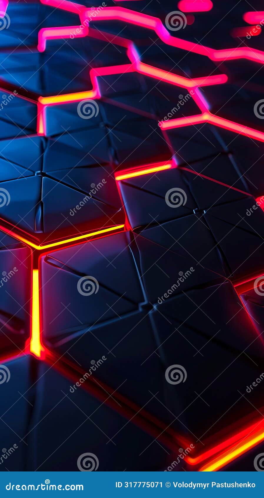 A Dark Background with Red and Blue Lights Stock Image - Image of cube ...