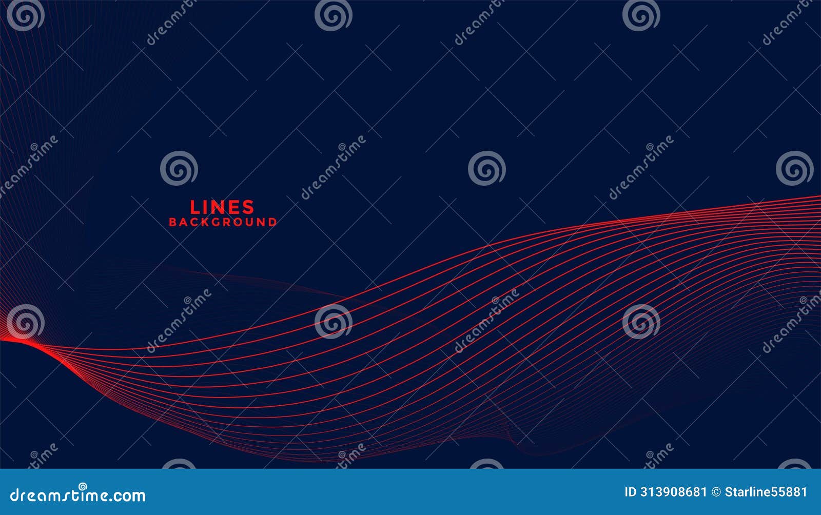 Dark Background with Red Flowing Wavy Lines Design Stock Vector ...