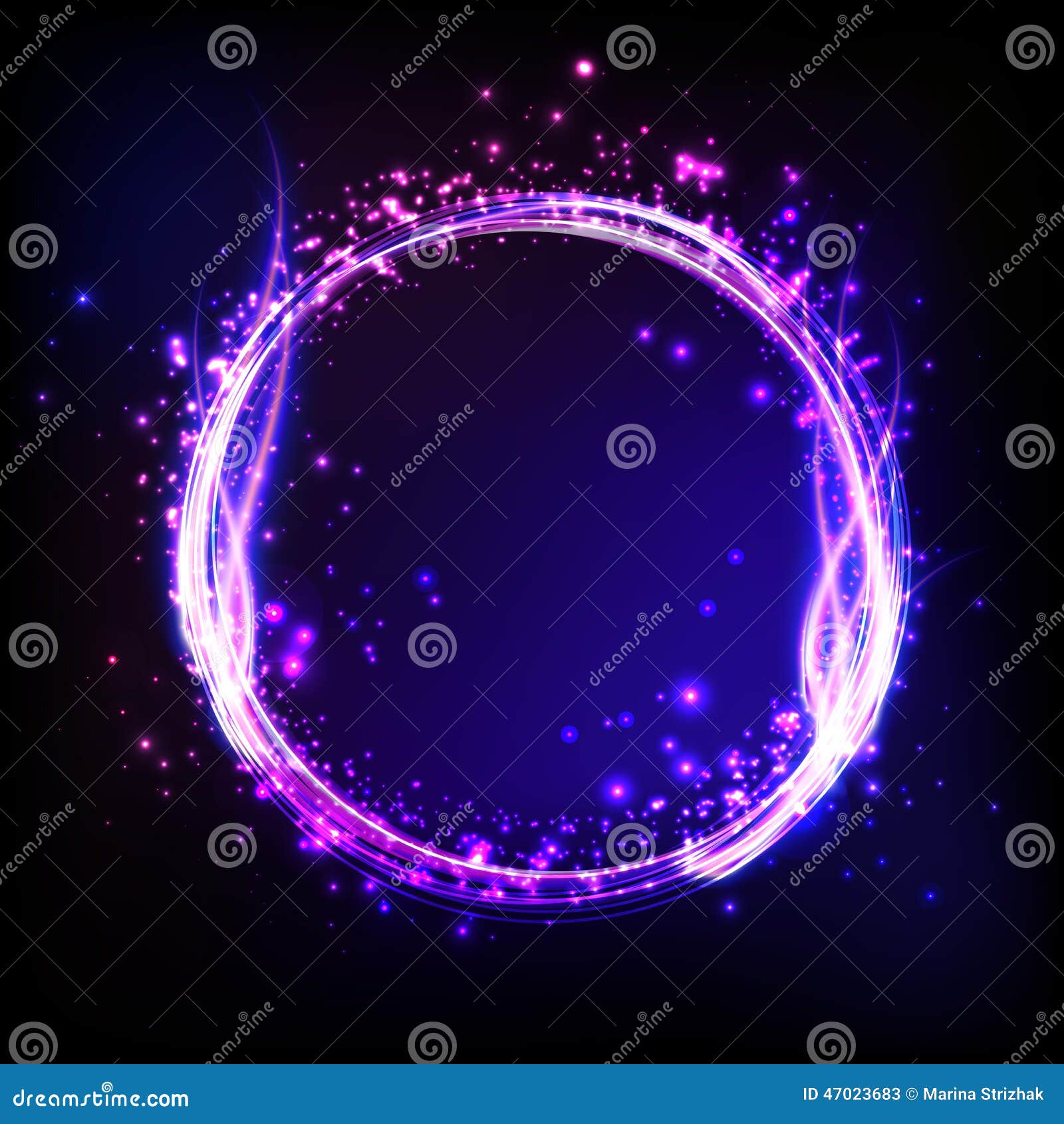 Shiny Round Template With Gold Border Vector Illustration ...