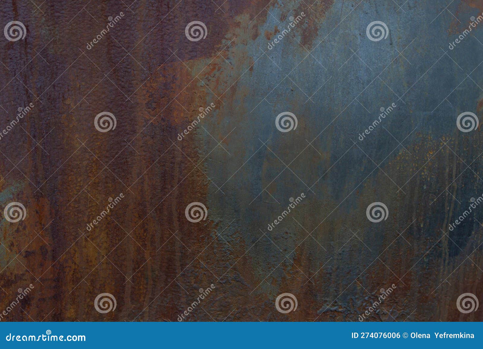 Dark Background , Texture. Copper Wall with Blue Oxidation and Rust ...