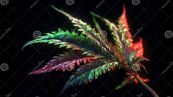 Close Up, Marijuana Texture Leaf, Generative AI. Stock Illustration ...