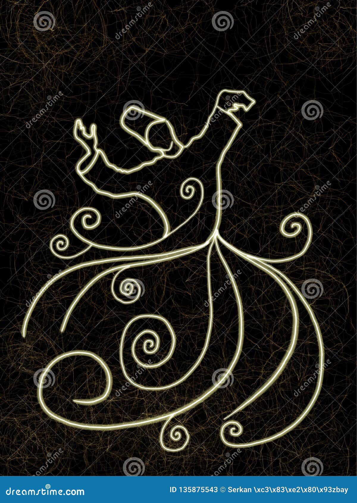 Dark Background And Traditional Pattern Card Textures Sufi Drawing Line ...